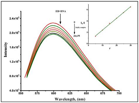 Emission Spectra From Eb Bound To The Dna In The Absence And Presence