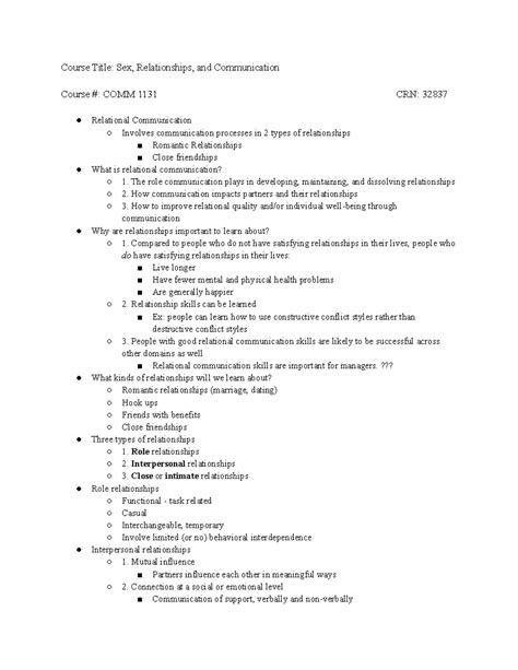 Docx Course Title Sex Relationships And Communication Course