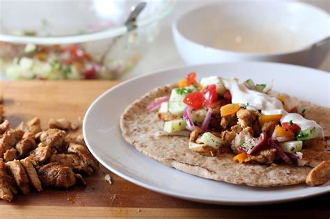 Chicken Shawarma Wraps With Garlic Tahini Sauce A Hint Of Honey