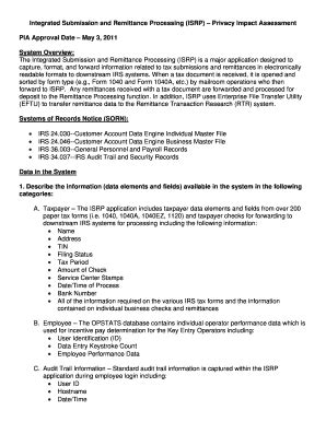 Fillable Online Irs Integrated Submission And Remittance Processing Form Fax Email Print PdfFiller