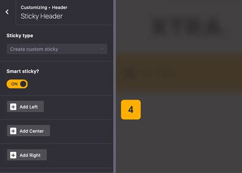 theme options sticky header xtra tutorials