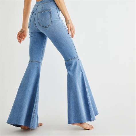 Free People Just Float On Flare Jeans Light Wash Size Gem