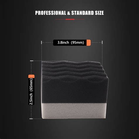 Spta Hand Applicator Pad Cuboid Wax Sponge For Tires Hand Held Portable