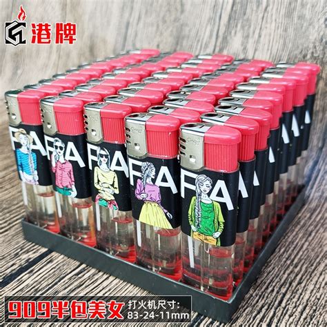 港牌透明气体明火一次性打火机 厂家批发直冲电子909半包苹果火机 阿里巴巴