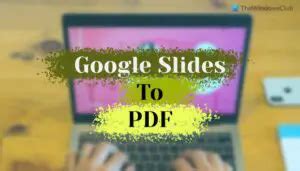 How To Save Google Slides As Pdf