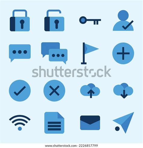 Security Connection Icon Set Vector Isolated Stock Vector Royalty Free 2226857799 Shutterstock