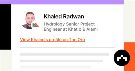 Khaled Radwan Hydrology Senior Project Engineer At Khatib And Alami