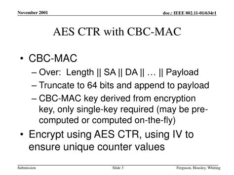 PPT AES Mode Choices OCB Vs Counter Mode With CBC MAC PowerPoint Presentation ID