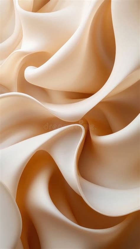 Beige Abstract Flowing Cloth Forming Elegant Waves And Curves Stock Illustration Illustration