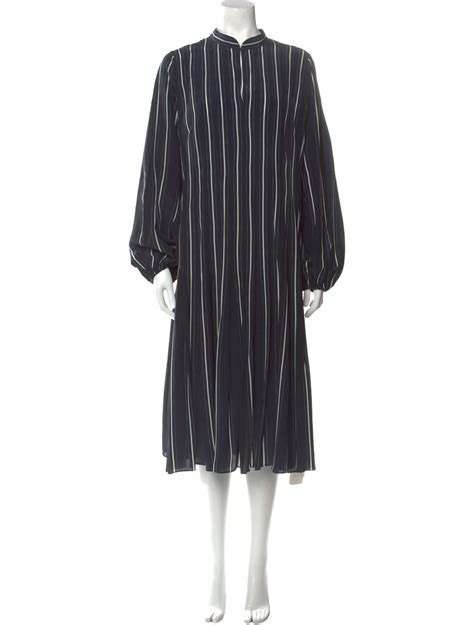 Akris Silk Midi Length Dress Blue Dresses Clothing Akr119745 The