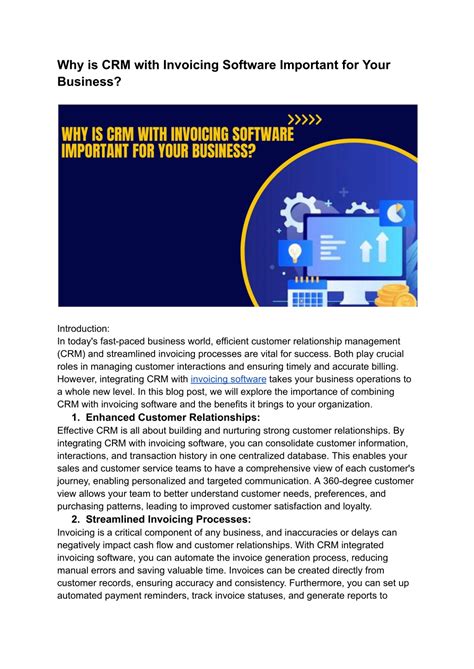PPT Why Is CRM With Invoicing Software Important For Your Business 1