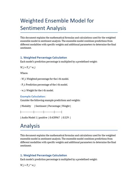 Weighted Ensemble Model Explanattest Pdf Percentage National Security