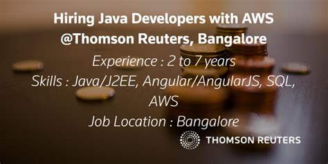 Nikhila Ramayapalli On Linkedin Excellent Opportunity For Java Developers With Aws At Thomson