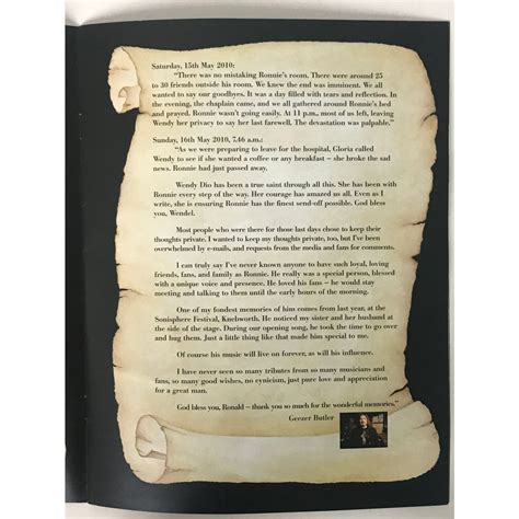 Ronnie James Dio Funeral Program