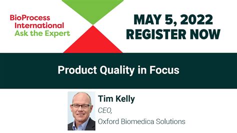 Bioprocess Intl On Twitter Join Us For A Bpiasktheexpert On Product Quality In Focus This