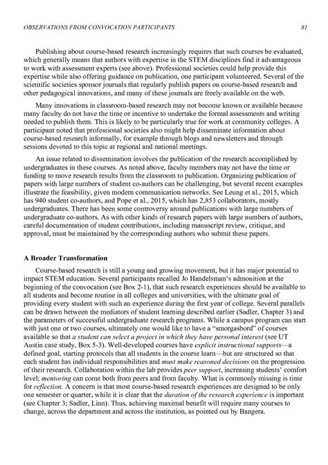 7 Observations From Convocation Participants Integrating Discovery Based Research Into The