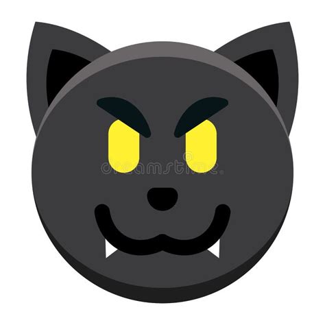 Кот Emoji шаржа черный изолированное на белой предпосылке Иллюстрация