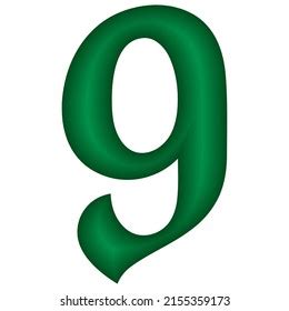 Green Number Nine Vector Illustration Number Stock Vector (Royalty Free ...