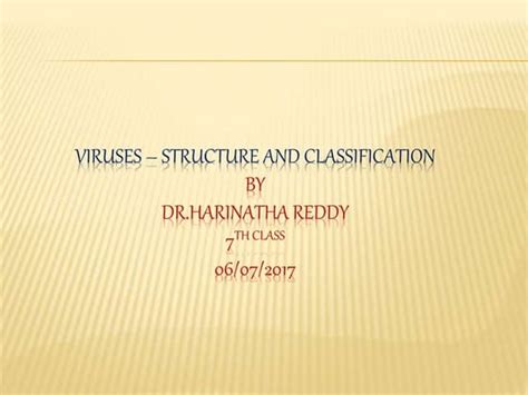 Classification Of Plant Viruses Ppt
