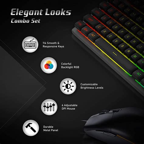 Hp Gaming Keyboard And Mouse Combo Hpkm F Wired Rgb Backlit Keyboard And Mouse Rust