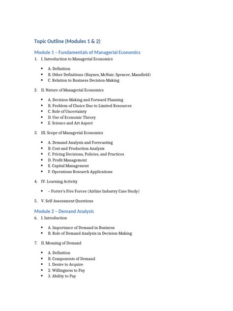Topic Outline Modules 1 2 Pdf