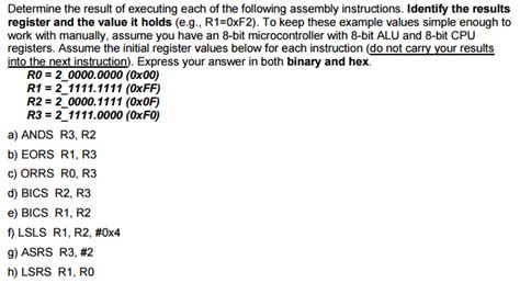 Solved Determine The Result Of Executing Each Of The