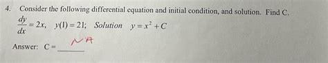 Solved Consider The Following Differential Equation And Chegg