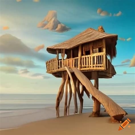 Wild Very Tall Treehouse On The Beach