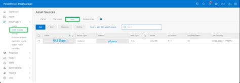 Discovering The Nas Asset Sources And Assets Dell Powerprotect Data
