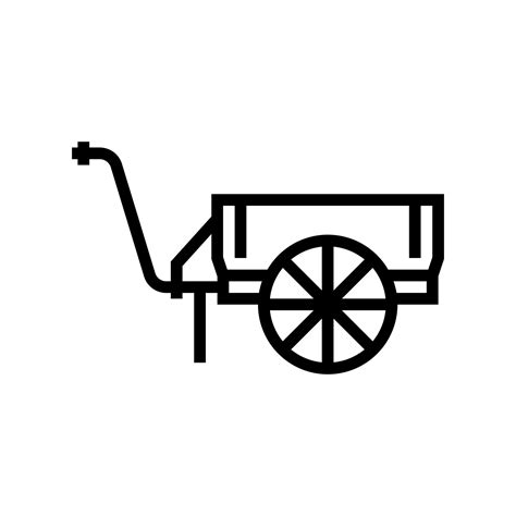 Farm Cart Line Icon Vector Illustration 10326073 Vector Art At Vecteezy
