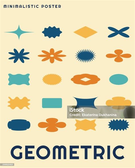 브루탈리즘 미니멀리즘 포스터 추상적인 기하학적 형태 다양한 형태 트렌디한 Y2k 복고풍 디자인 배너입니다 벡터 일러스트 레이 션입니다 1990 1999 년에 대한 스톡 벡터