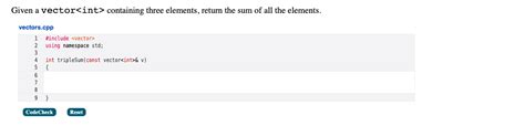 Solved Given A Vector Containing Three Elements Return The