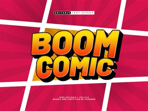 Premium Vector Comic Editable Text Effect With Boom Comic Text