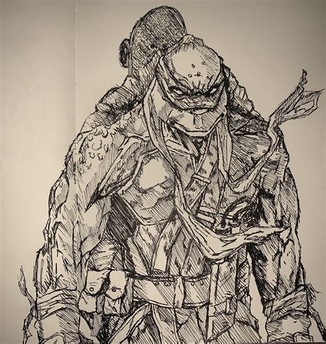 Teenage Mutant Ninja Turtles Pen Sketch Rdrawing