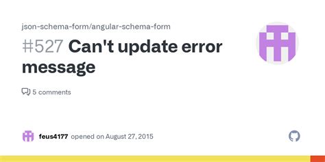 Cant Update Error Message · Issue 527 · Json Schema Formangular