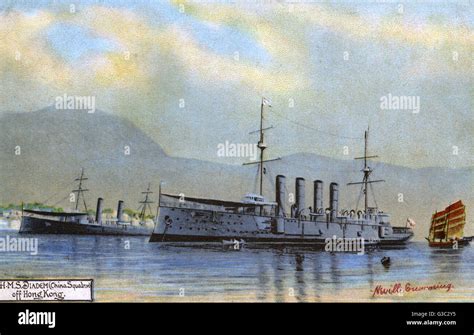 Hms Diadem China Squadron Off Hong Kong Hms Diadem Was The Lead Ship