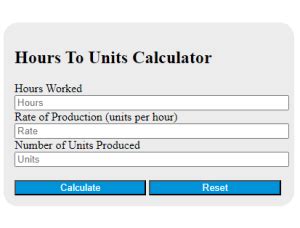 Hours To Units Calculator Calculator Academy