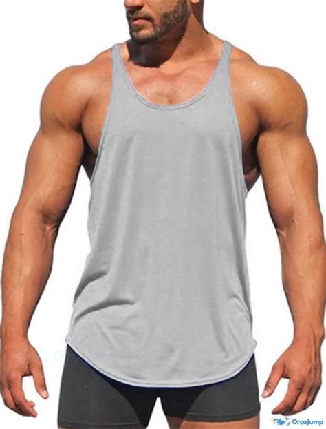 Orcajump Mens Tank Top Vest Undershirt Solid Color Crew Neck Big And