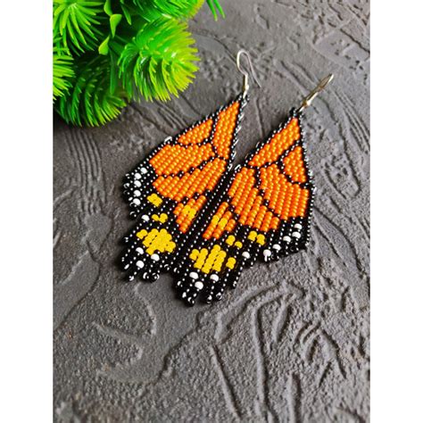 Monarch Butterfly Wing Earrings Orange Butterfly Earrings Inspire