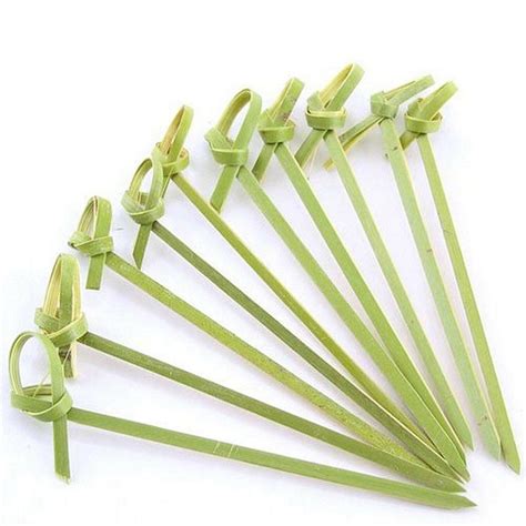 Bamboo Knot Skewers 4inch Twisted Ends Bamboo Skewers Cocktail Picks