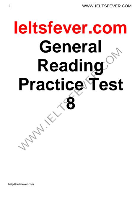 SOLUTION Ielts Fever General Reading Practice Test 8 Pdf Reading Test