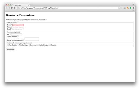 Guida HTML5 I Form Parte 2 Your Inspiration Web