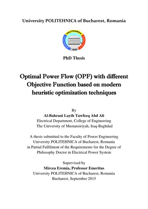 Pdf Optimal Power Flow Opf With Different Objective Function Based On Modern Heuristic