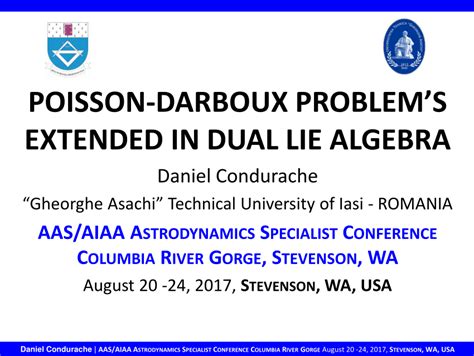 Pdf Poisson Darboux Problems Extended In Dual Lie Algebra Aas Aiaa Astrodynamics Specialist