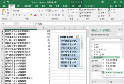 陳怡禎excel樞紐分析pivottable交叉篩選slicer