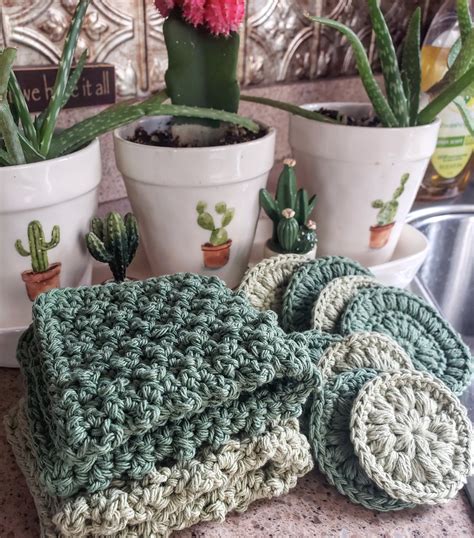 Washcloth And Face Scrubbies Sets 💚 Rcrochet