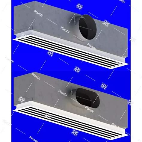 Linear Slot Diffuser L Sd With Or Without Plenum Box Linear Diffuser Bim Model