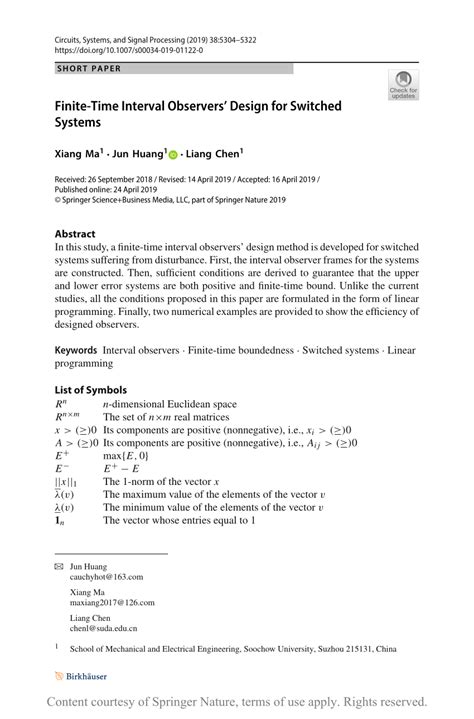 Finite Time Interval Observers Design For Switched Systems Request Pdf