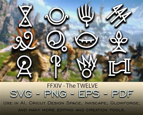 All Final Fantasy Xiv The Twelve Svg File Cricut Silhouette Etsy