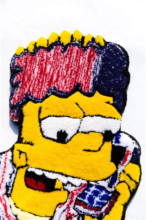 Bart Simpson Handtufted Custom Rug Handmade For Any Room Luxury Design Tuft Rare Etsy